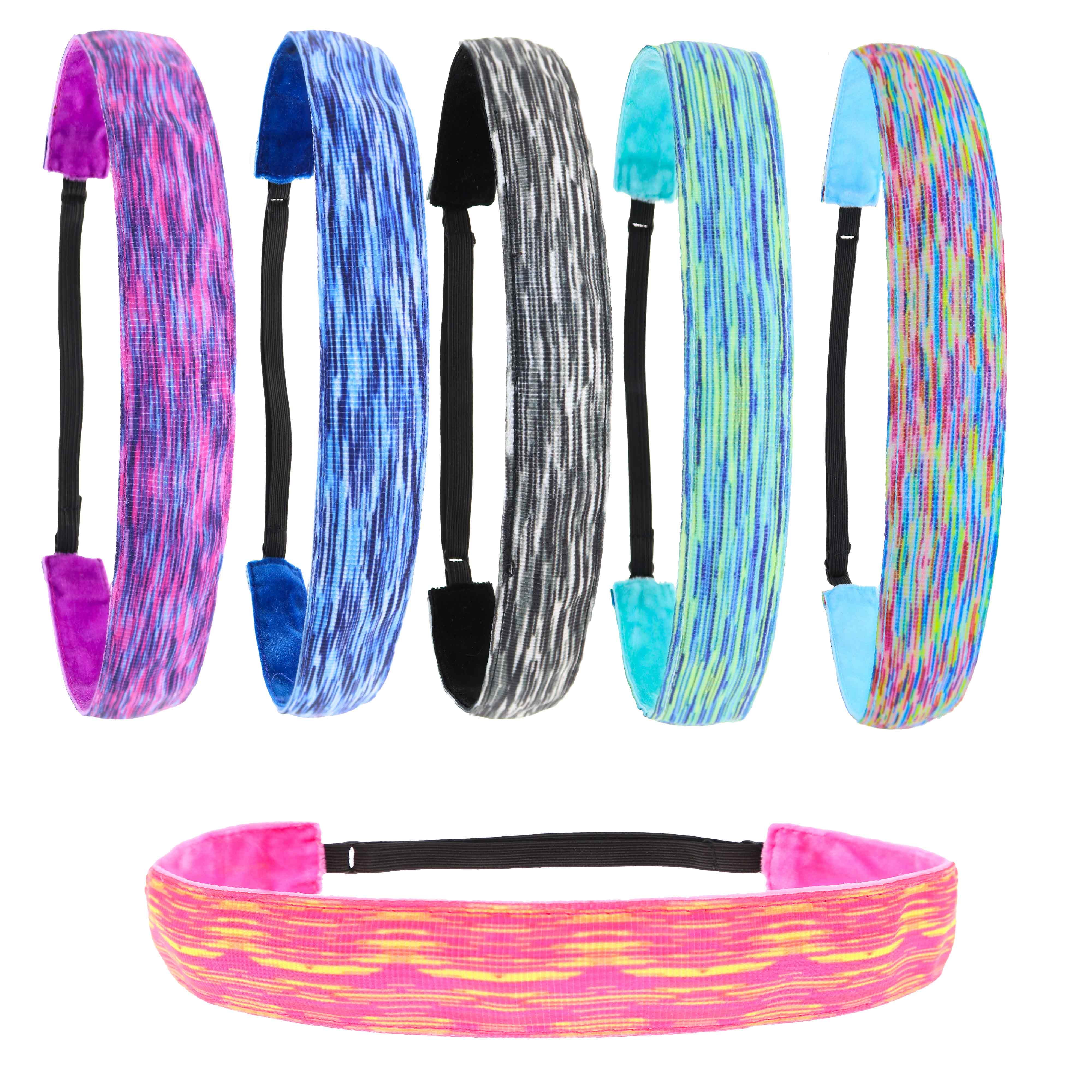 FROG SAC Set of 6 Tie Dye Adjustable Hair Bands for Girls and Women ...
