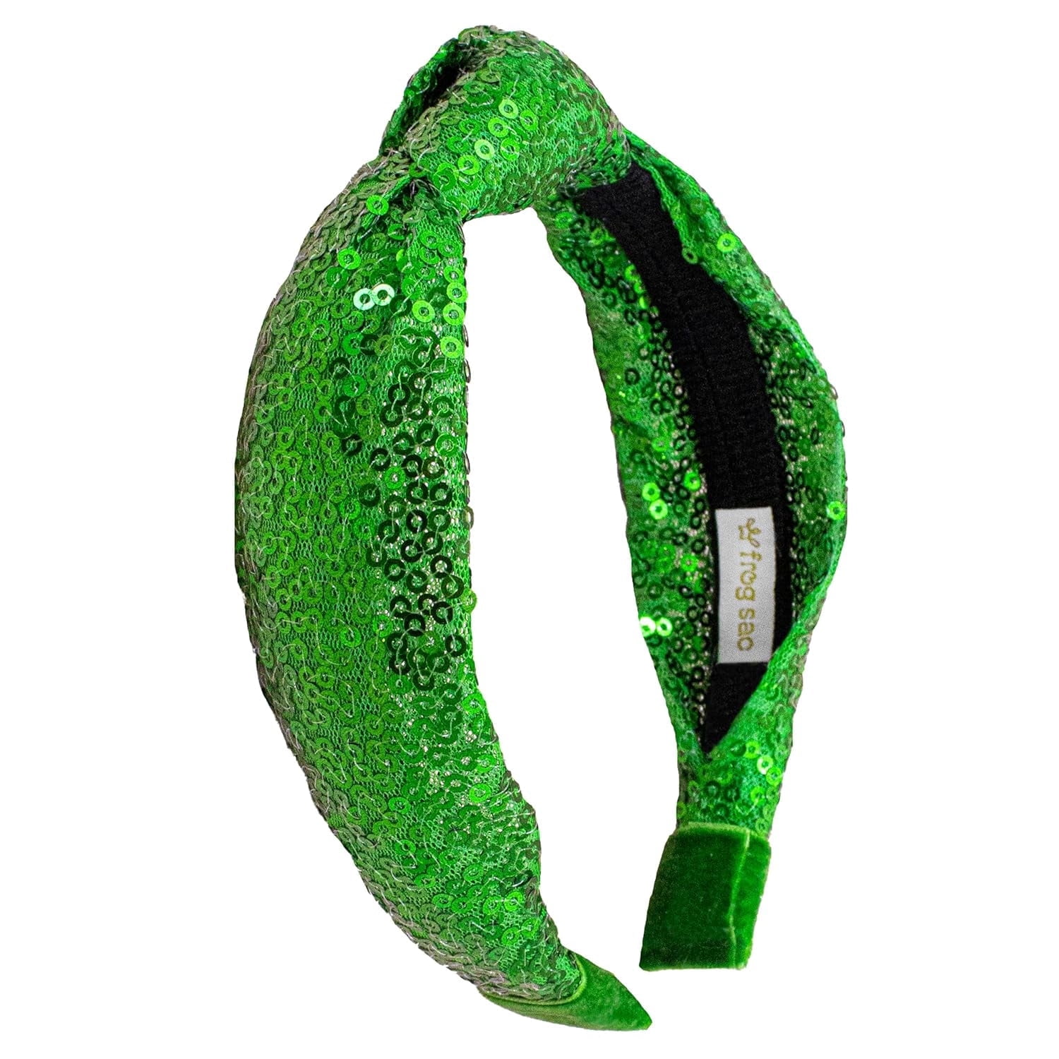 FROG SAC Christmas Knot Headband for Girls, Green Sequin Knotted Hair ...