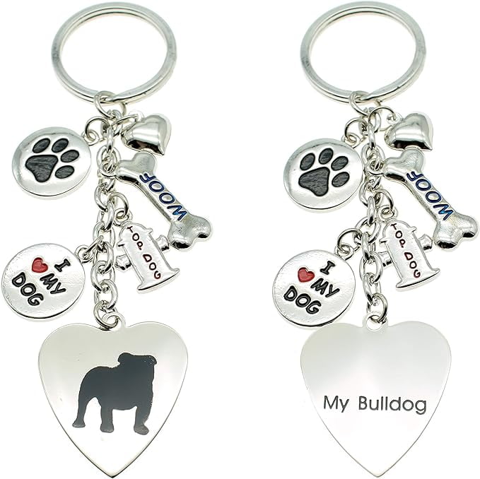 FROG SAC Dog Keychain for Women, Engraved Stainless Steel Dog Key Ring ...