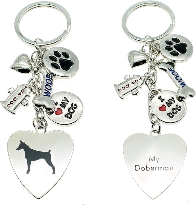 FROG SAC Dog Keychain for Women, Engraved Stainless Steel Dog Key Ring ...