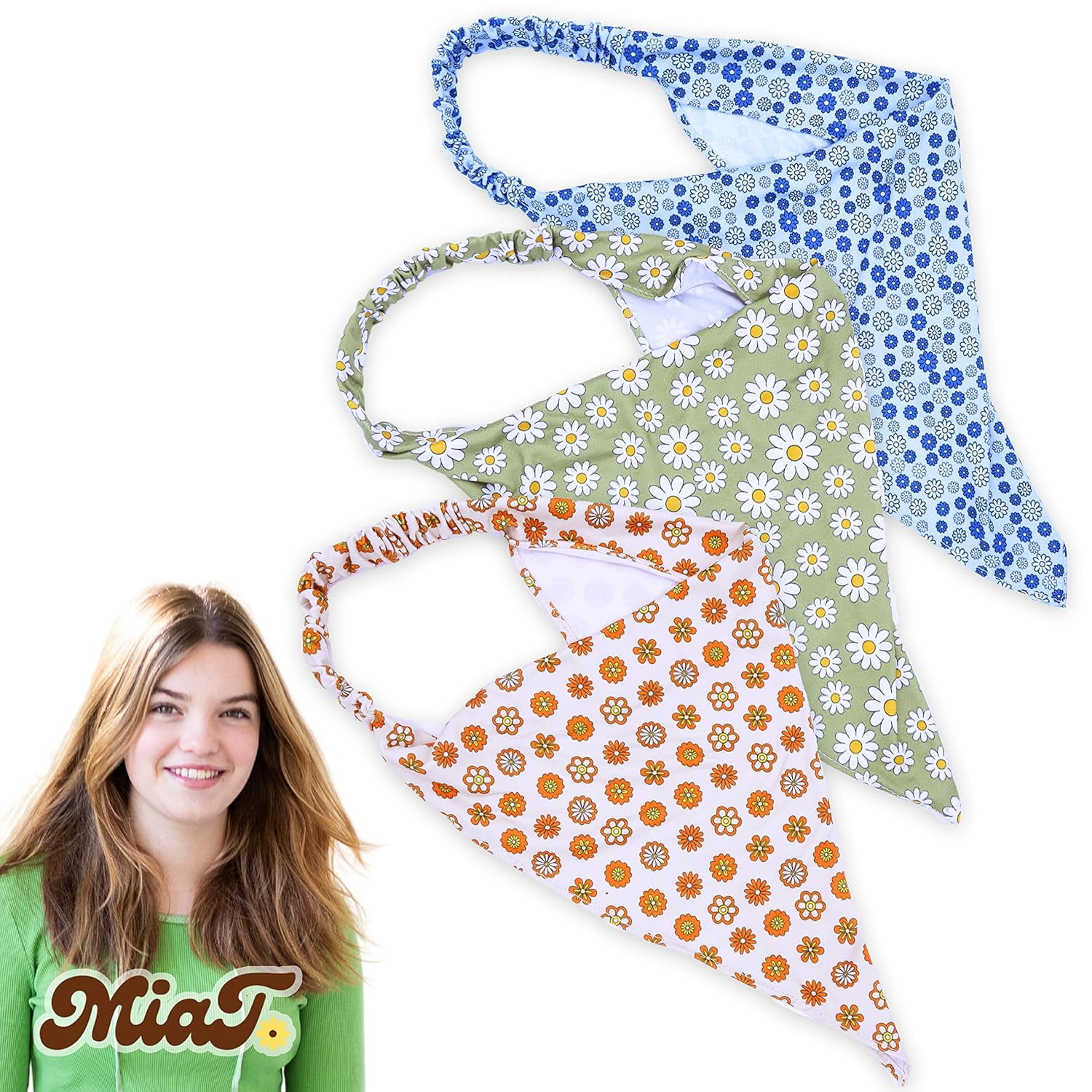 FROG SAC & Mia Talerico Hair Scarf Headbands for Girls, Flower Headband ...