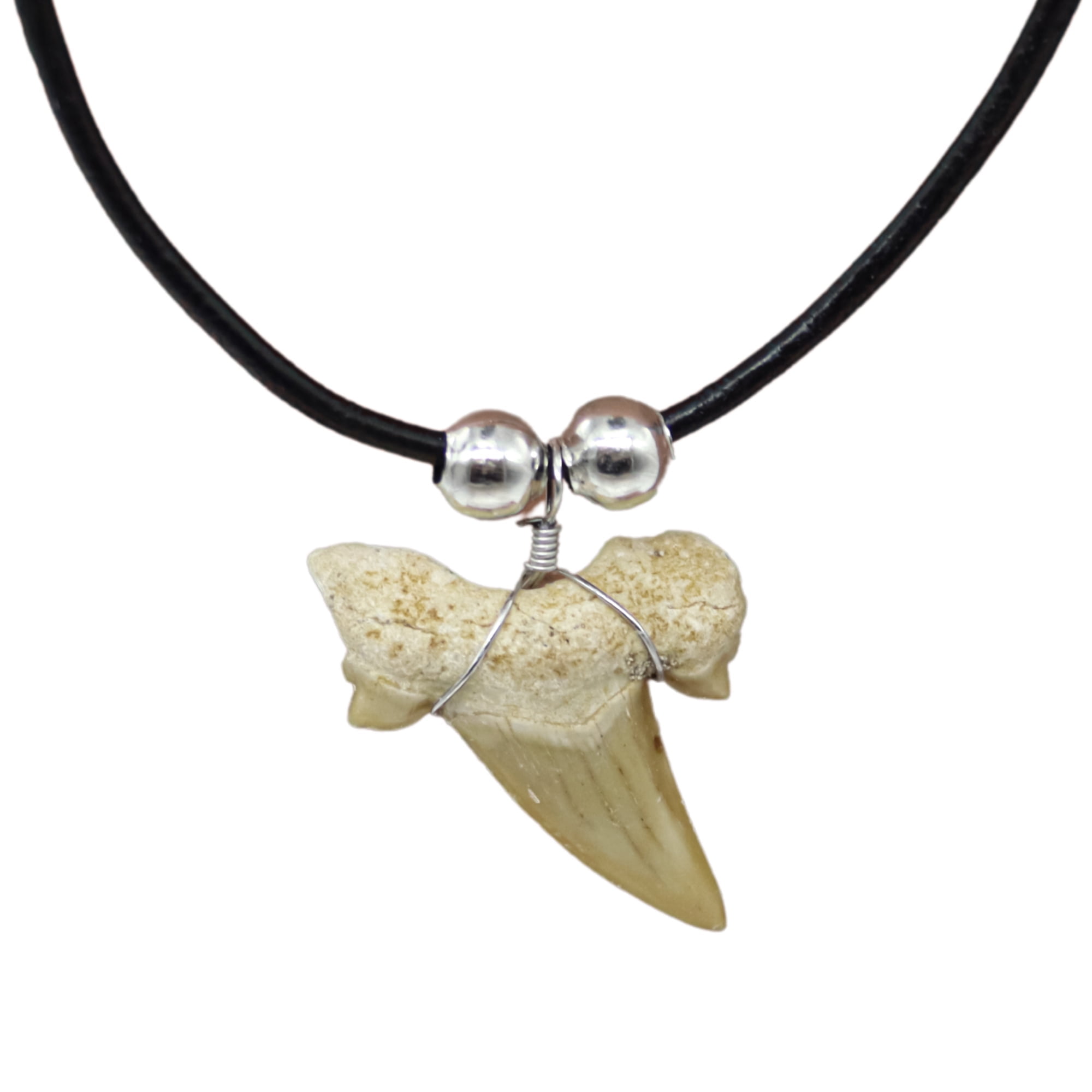 FROG SAC Natural Shark Tooth Necklace for Men, Genuine Fossil Shark ...