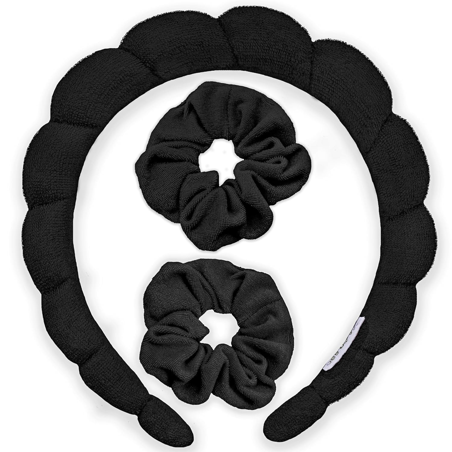 FROG SAC Puffy Spa Headband and Wristband Scrunchies for Girls Women ...