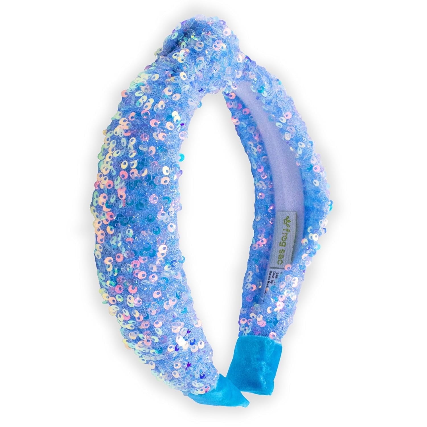 FROG SAC Sequin Knot Headband for Girls, Sky Blue Knotted Hair Bands ...