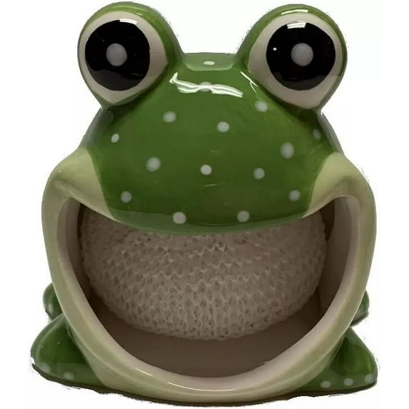 FROG Scrubby Ceramic Holder with Scrubbie Sponge Kitchen Sink Scouring ...