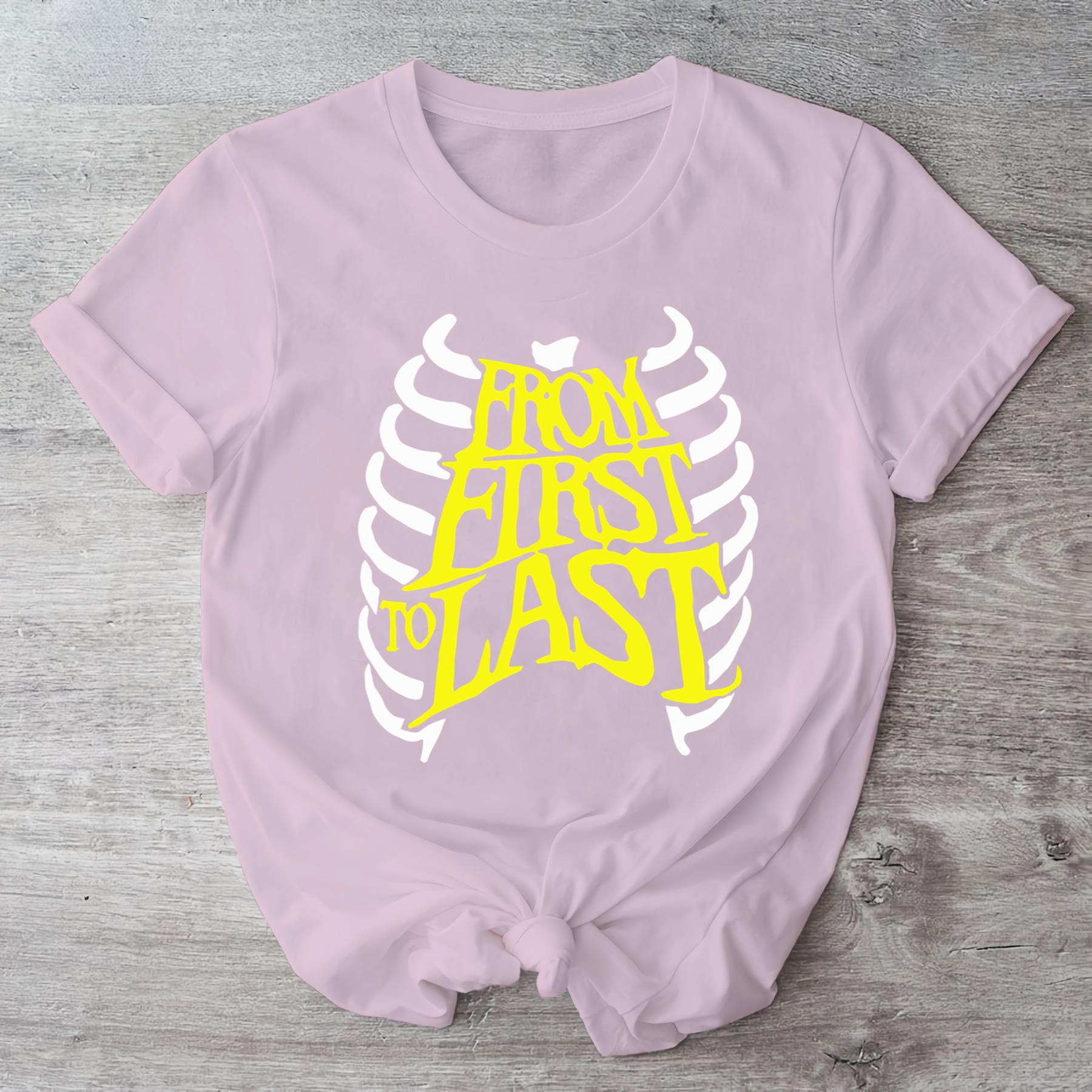 FROM FIRST TO LAST Yellow Logo Rib Cage Post-Hardcore Band T-Shirt ...