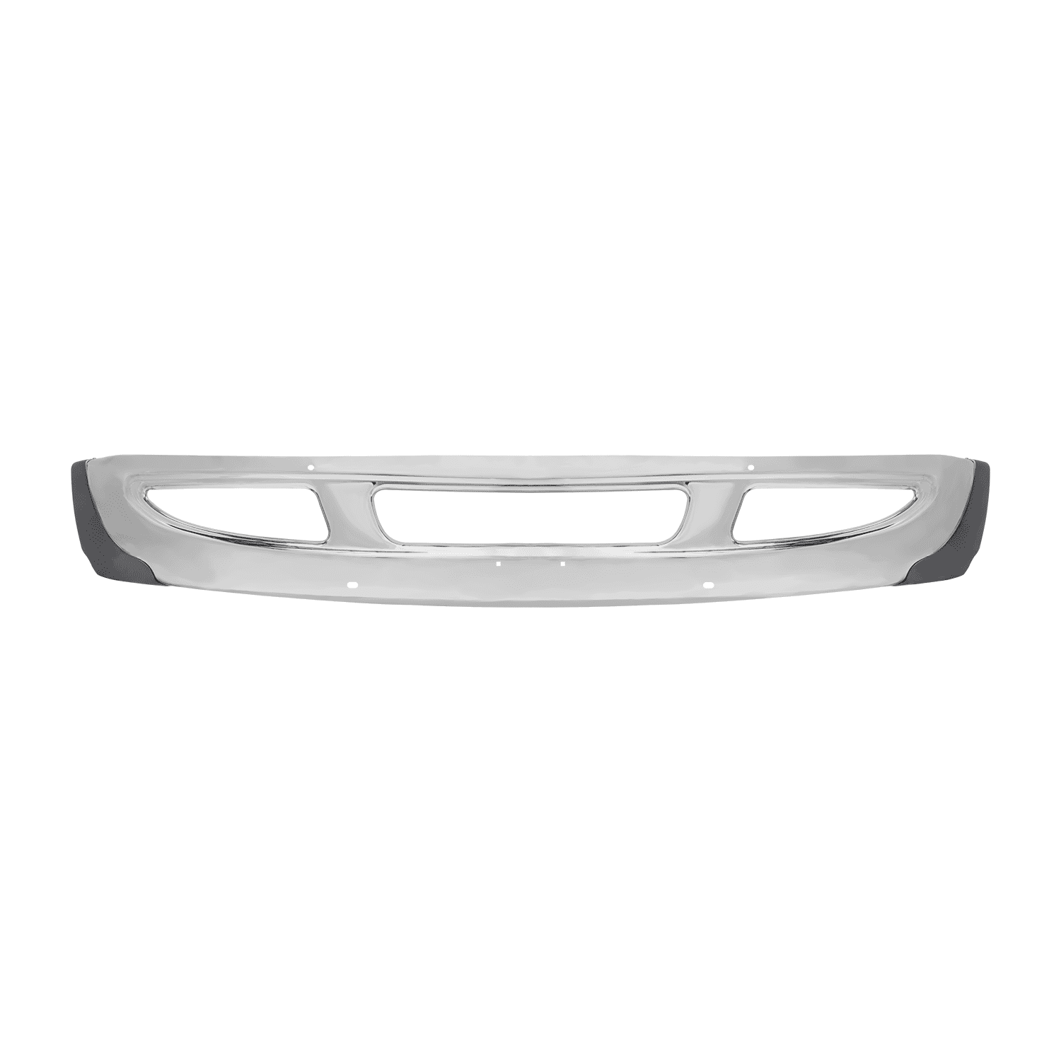FRONT BUMPER ASSEMBLY; HEAVY DUTY OTR; CHROME; WITH PLASTIC ENDS ...