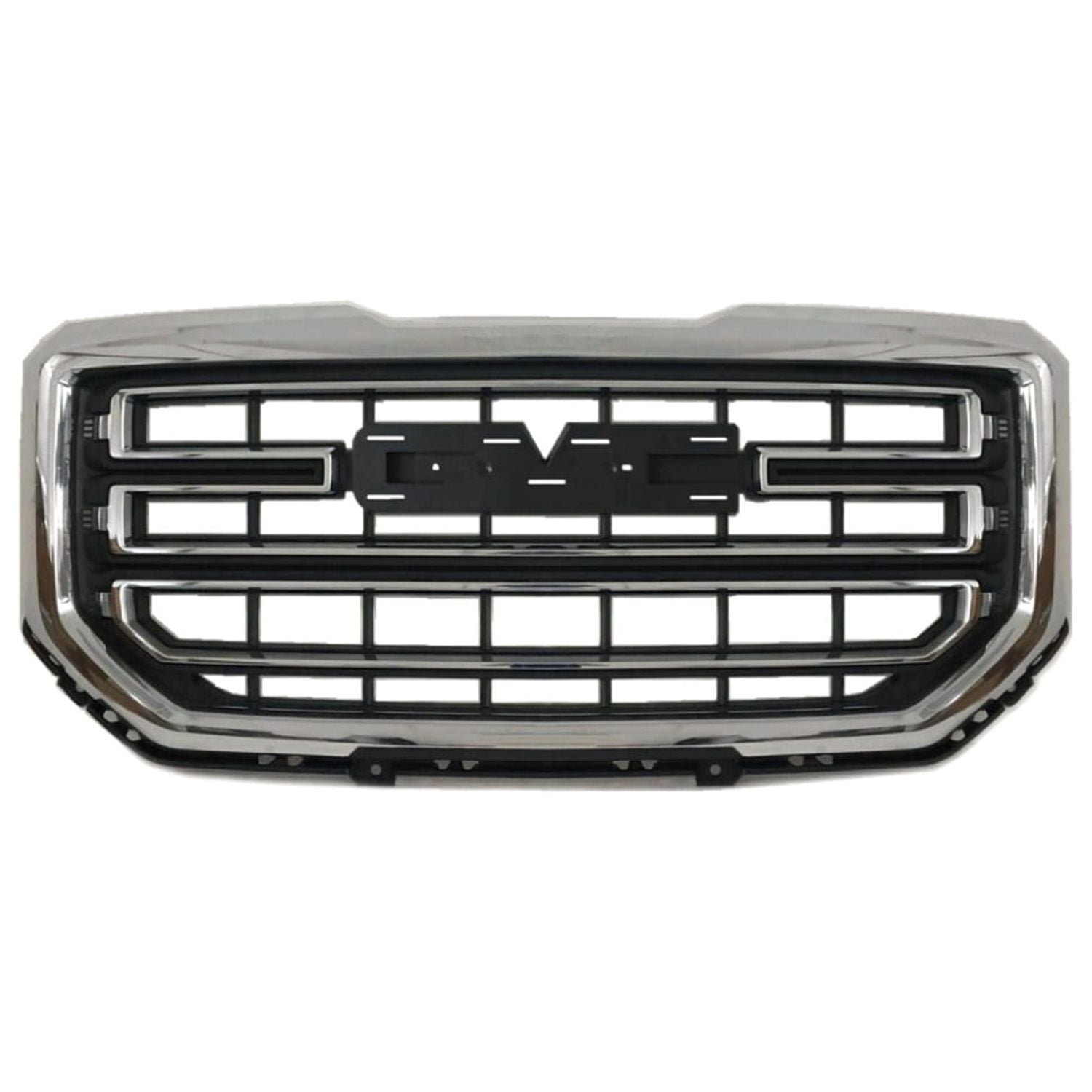FRONT GRILLE; FOR SLE MODELS; CHROME FRAME WITH BLACK BAR INSERT WITH ...