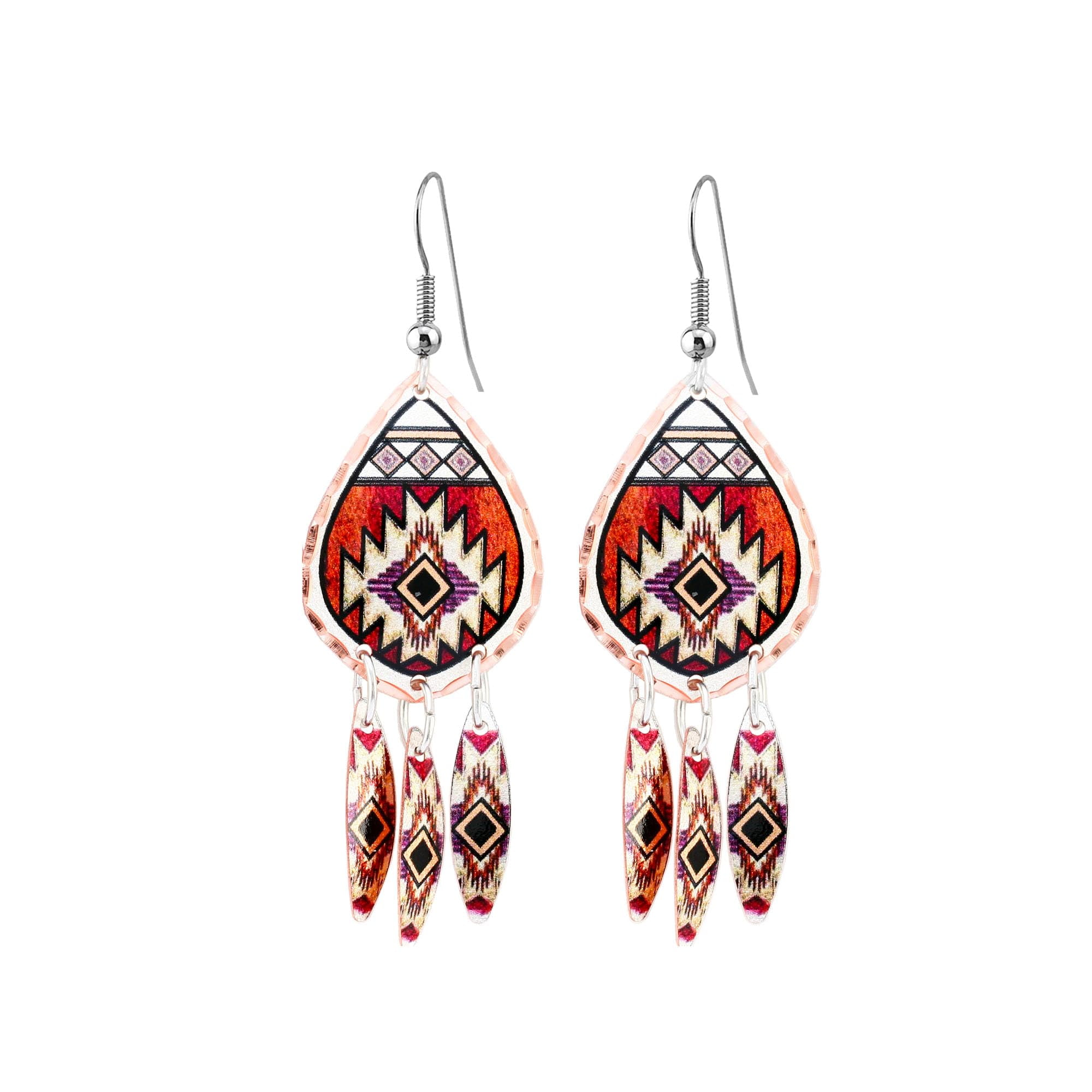 FRONT LINE JEWELRY Artisan-Crafted Copper SW Native Dangle Earrings ...