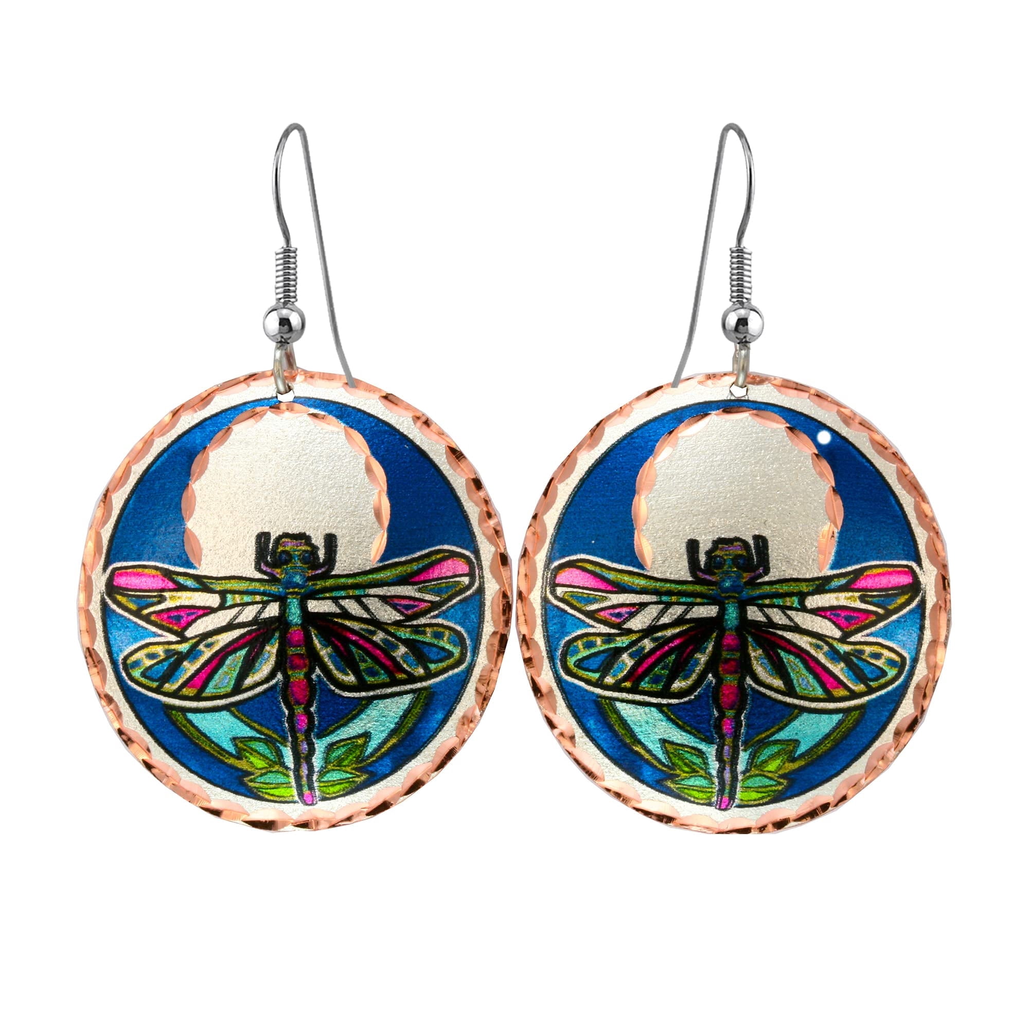 FRONT LINE JEWELRY – Blue Tone Dragonfly Earrings for Women with Blue ...