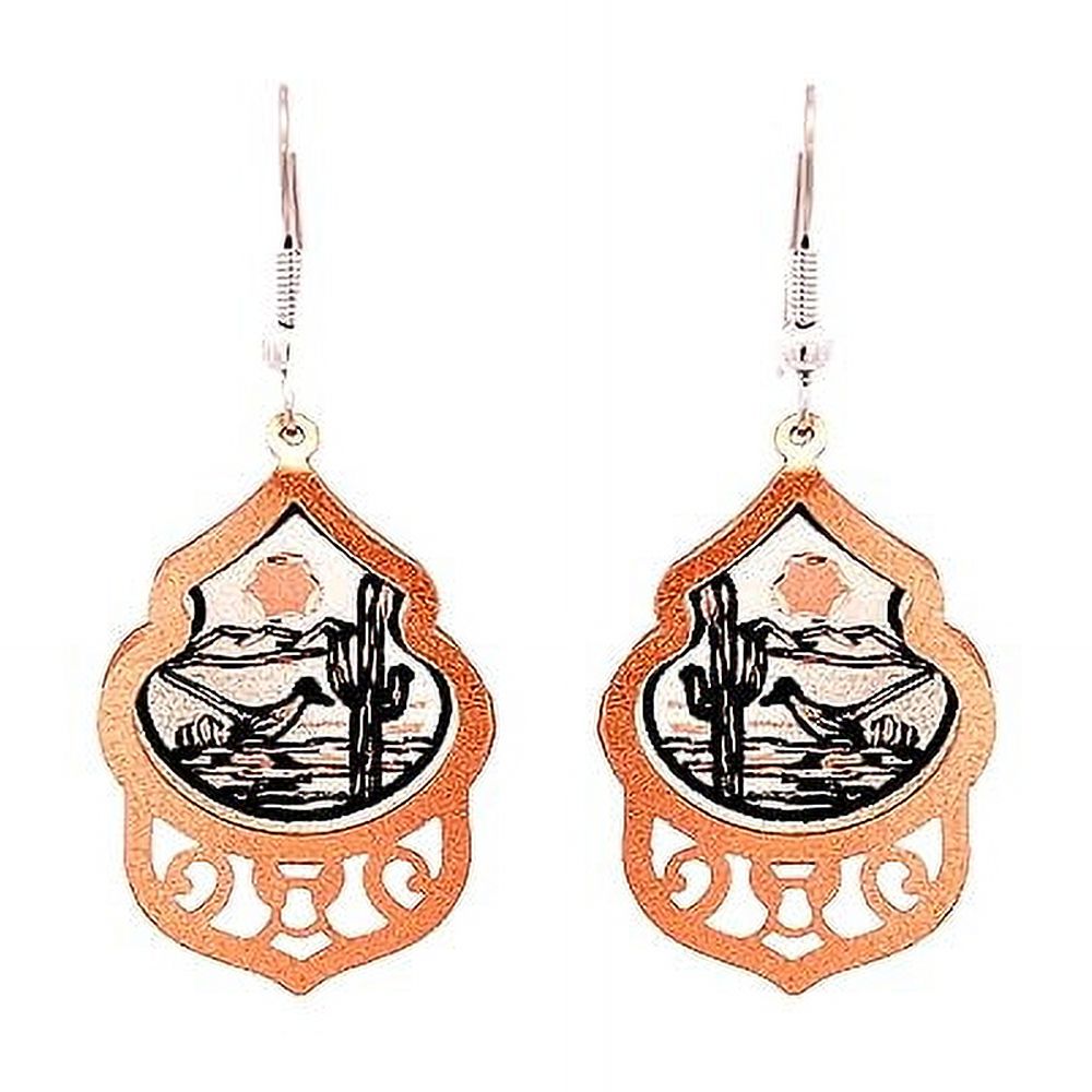 FRONT LINEJEWELRY Southwestern roadrunner earrings feature desert scene ...