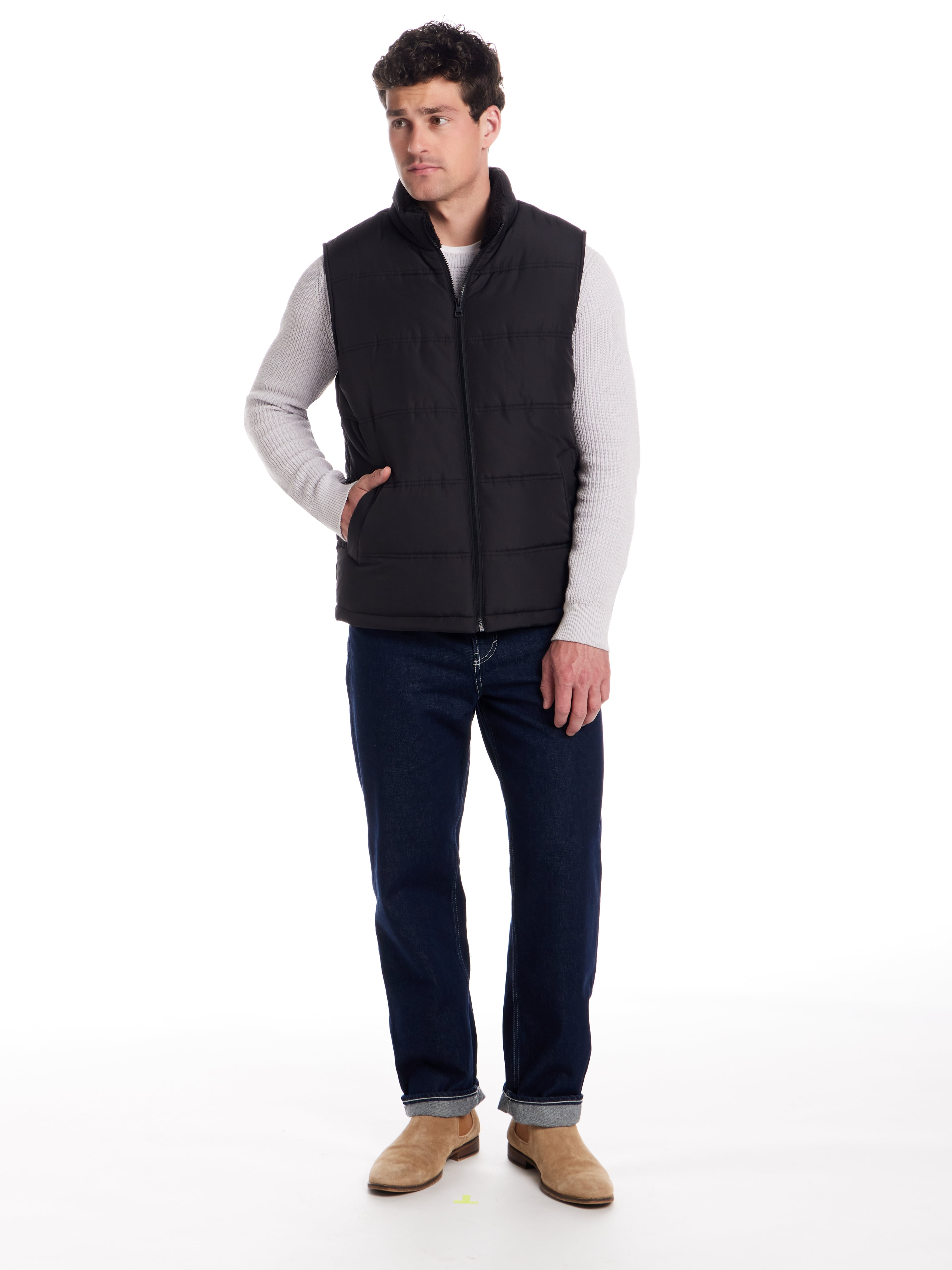 Frontier Threads Men's Sherpa Lined Horizontal Quilted Vest - Walmart.com