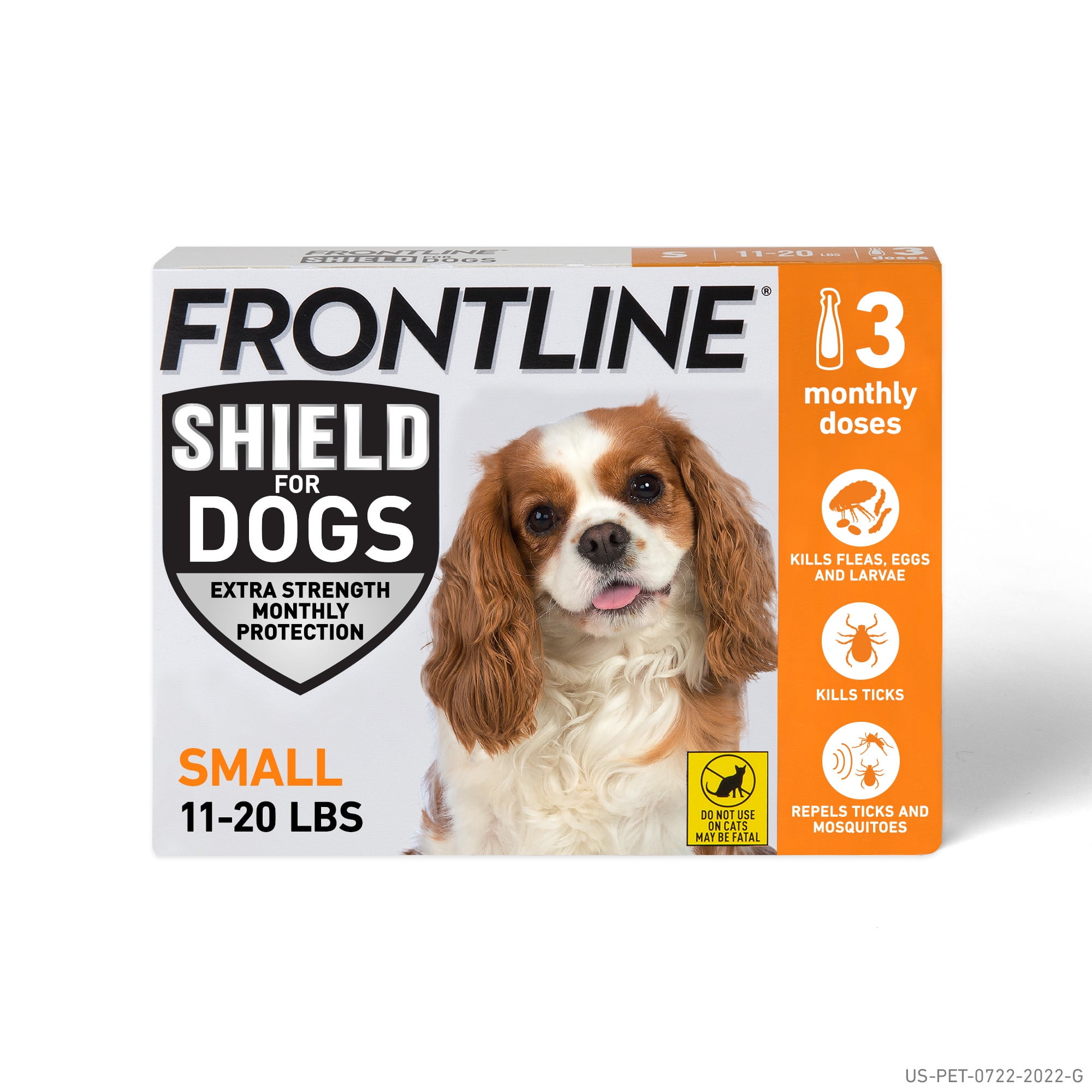 FRONTLINE Shield, Heartworm Drops for Small Dogs (11-20 lbs), Flea ...
