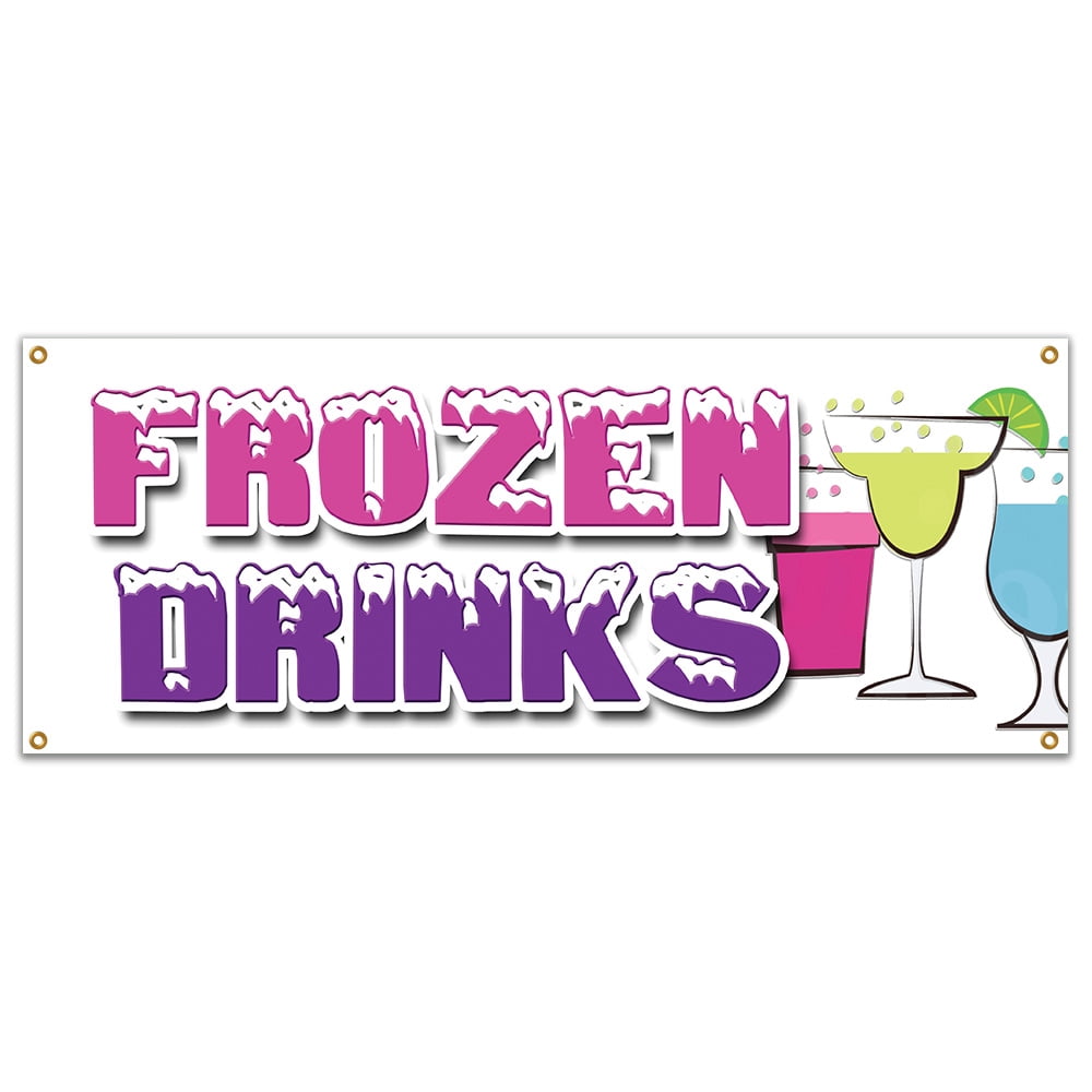 FROZEN DRINKS BANNER SIGN featuring Margarita, Pina Colada, Fruit ...