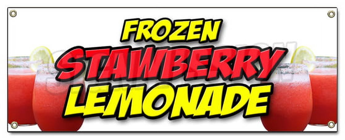 FROZEN STRAWBERRY LEMONADE BANNER SIGN cold refreshing slushie drink ...