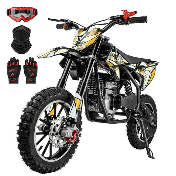 FRP FX40 Kids Dirt Bike, 40cc 4-Stroke Gas Powered Dirt Bike for Kids, Pull Start, Dual Disc ...