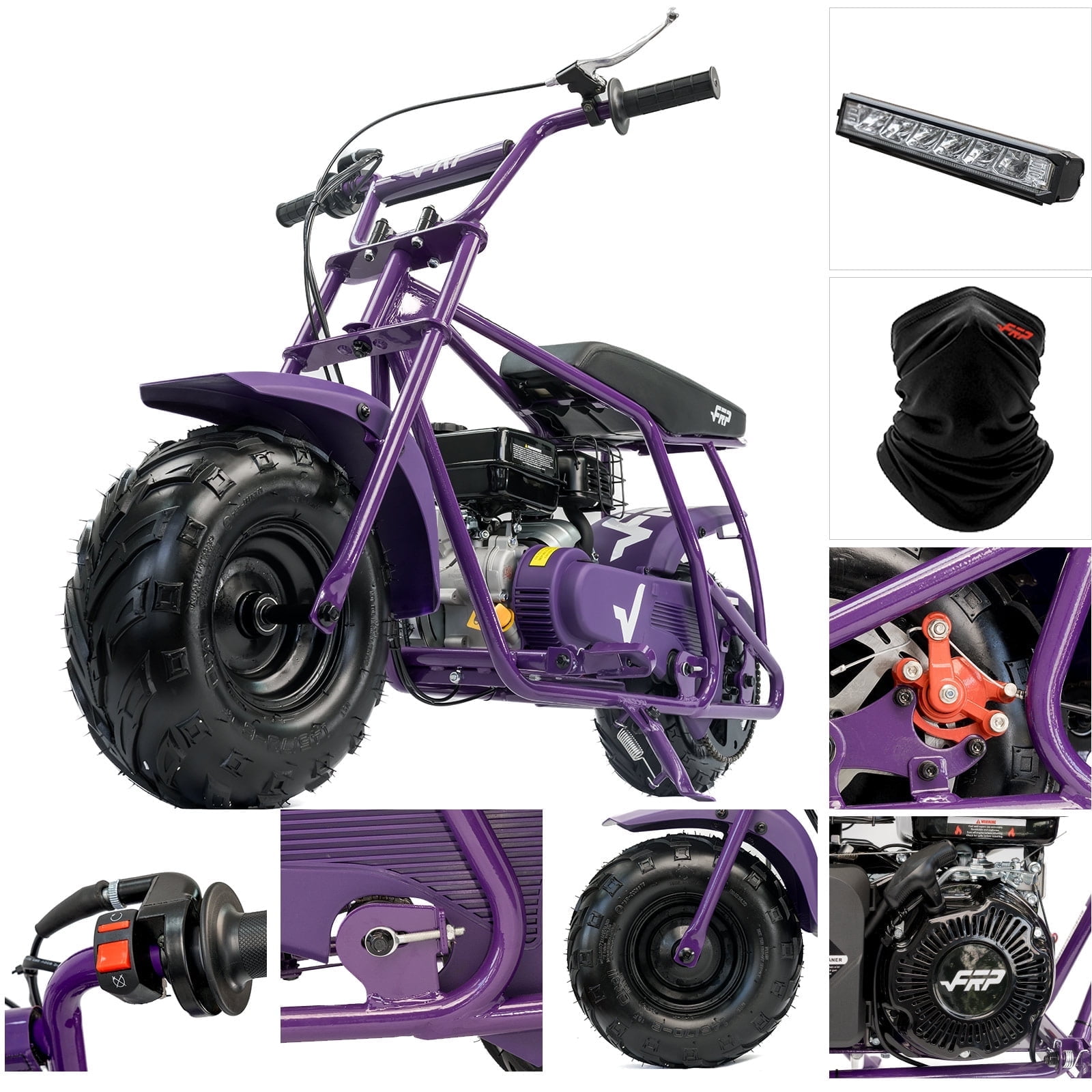 FRP GMB100 Mini Dirt Bike, 99CC 4-Stroke Gas Mini Bike, 3HP Off-Road ...