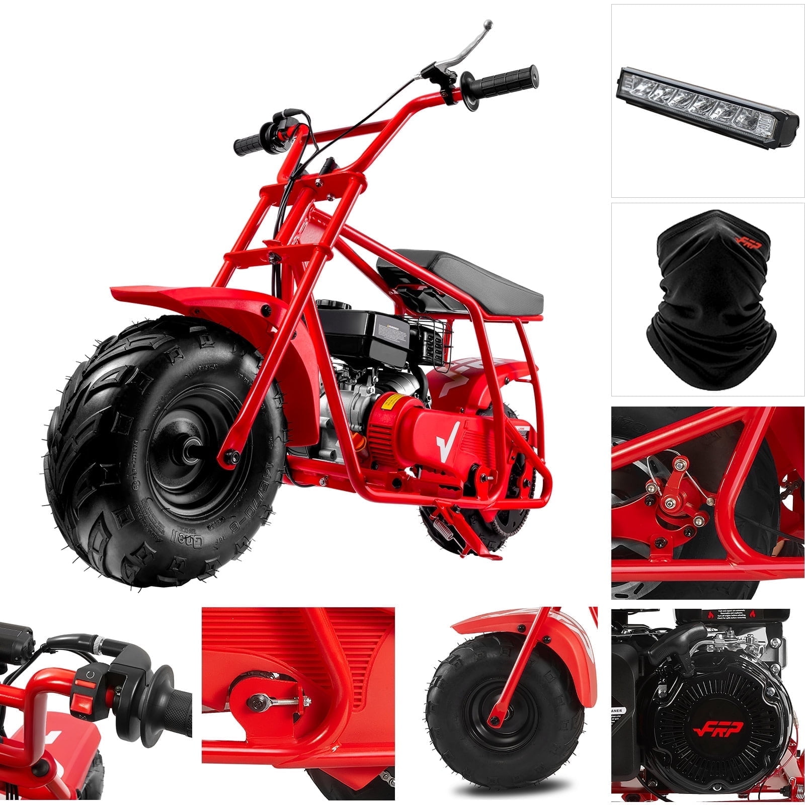 FRP GMB100 Mini Dirt Bike, 99CC 4-Stroke Gas Mini Bike, 3HP Off-Road ...