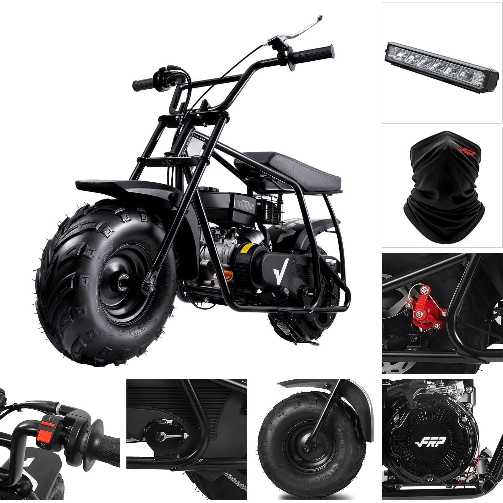 FRP GMB100 Mini Dirt Bike, 99CC 4-Stroke Gas Mini Bike, 3HP Off-Road ...