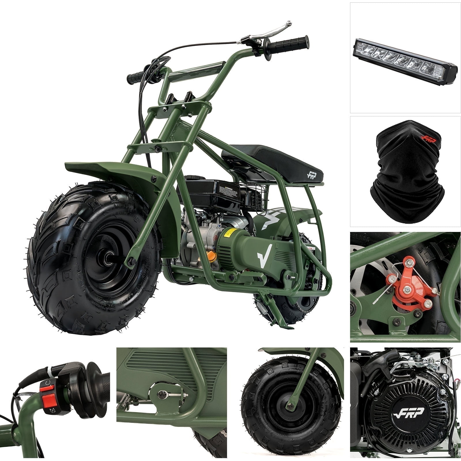 FRP GMB100 Mini Dirt Bike, 99CC 4-Stroke Gas Mini Bike, 3HP Off-Road ...