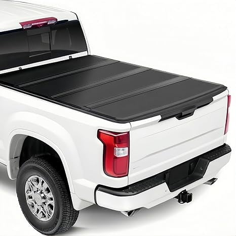 FRP Hard Quad-Fold Truck Bed Tonneau Cover Compatible with 2004-2026 ...
