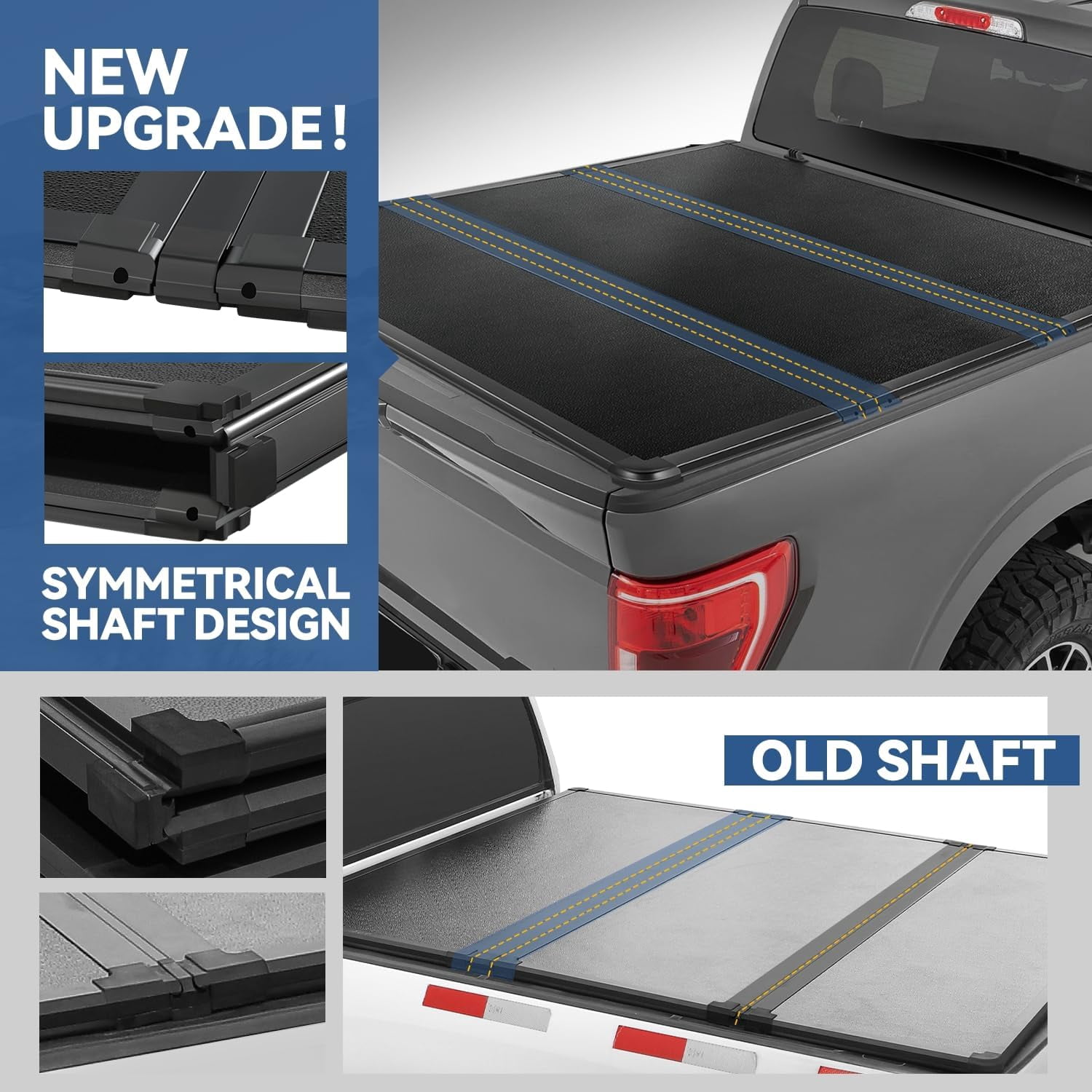 FRP Hard Tri-Fold Truck Bed Tonneau Cover for 1997-2003 F-150, Fits 6 ...