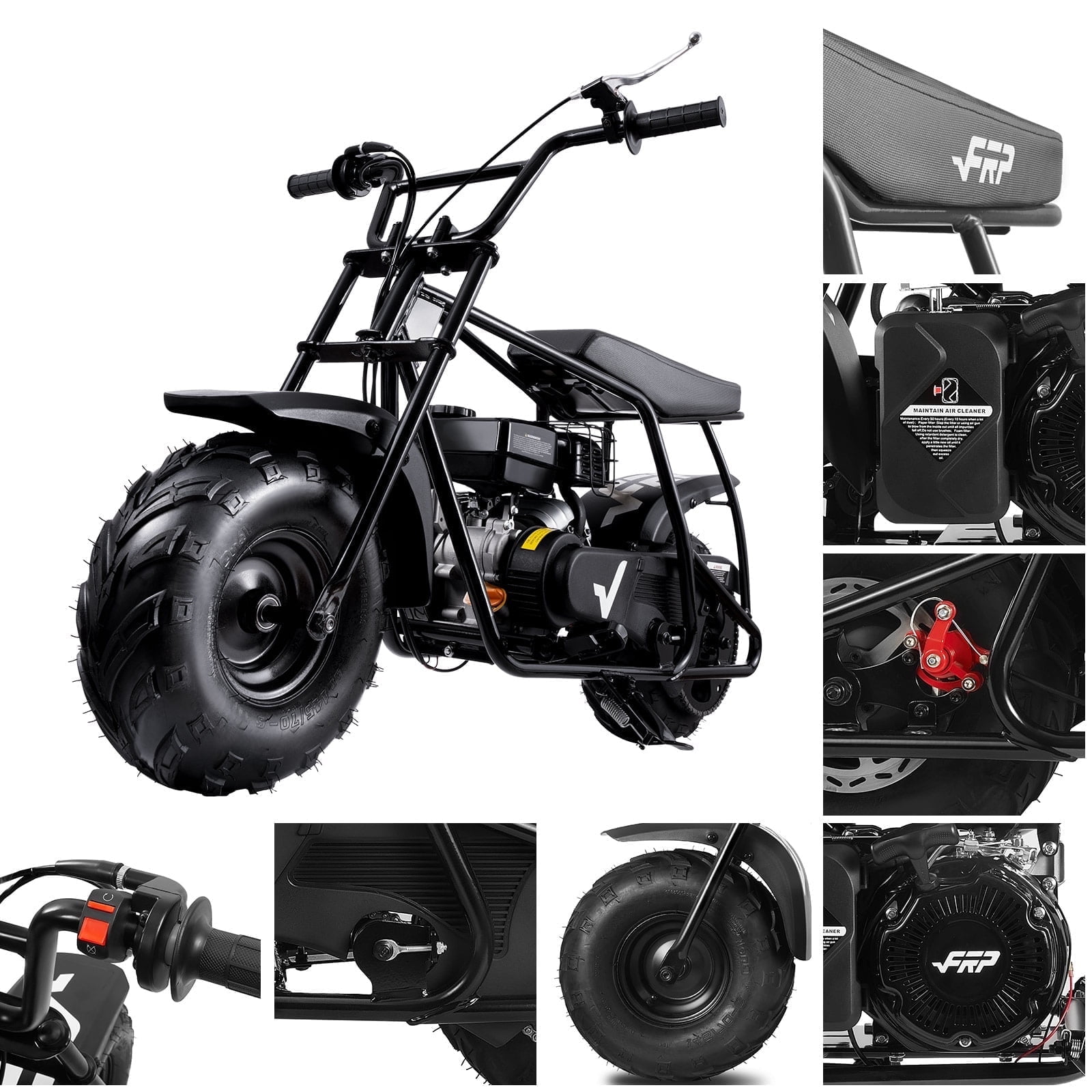 FRP Mini Dirt Bike GMB100 Basic, 99CC Gas Powered Mini Bike 4-Stroke ...