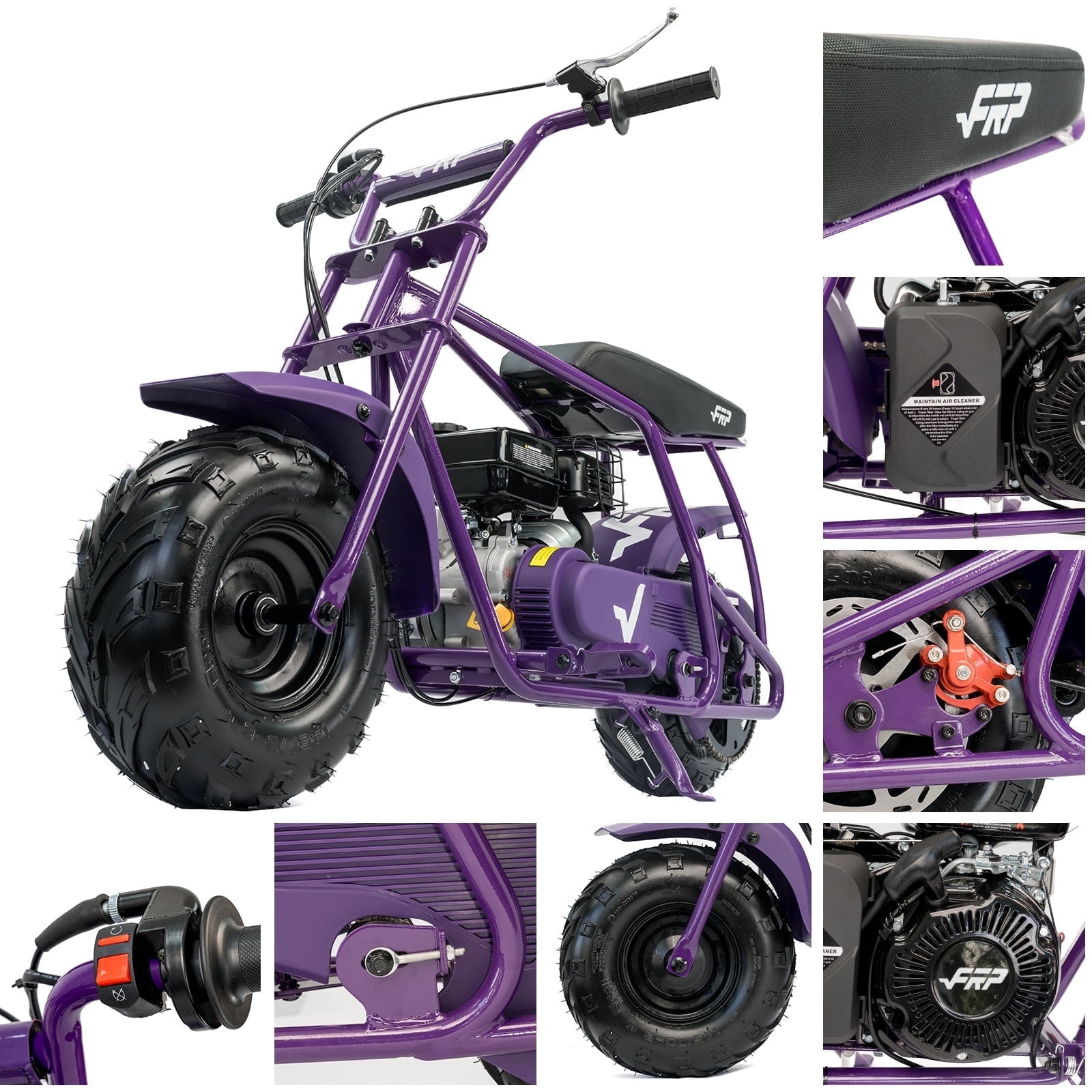FRP Mini Dirt Bike GMB100 Basic, 99CC Gas Powered Mini Bike 4-Stroke ...