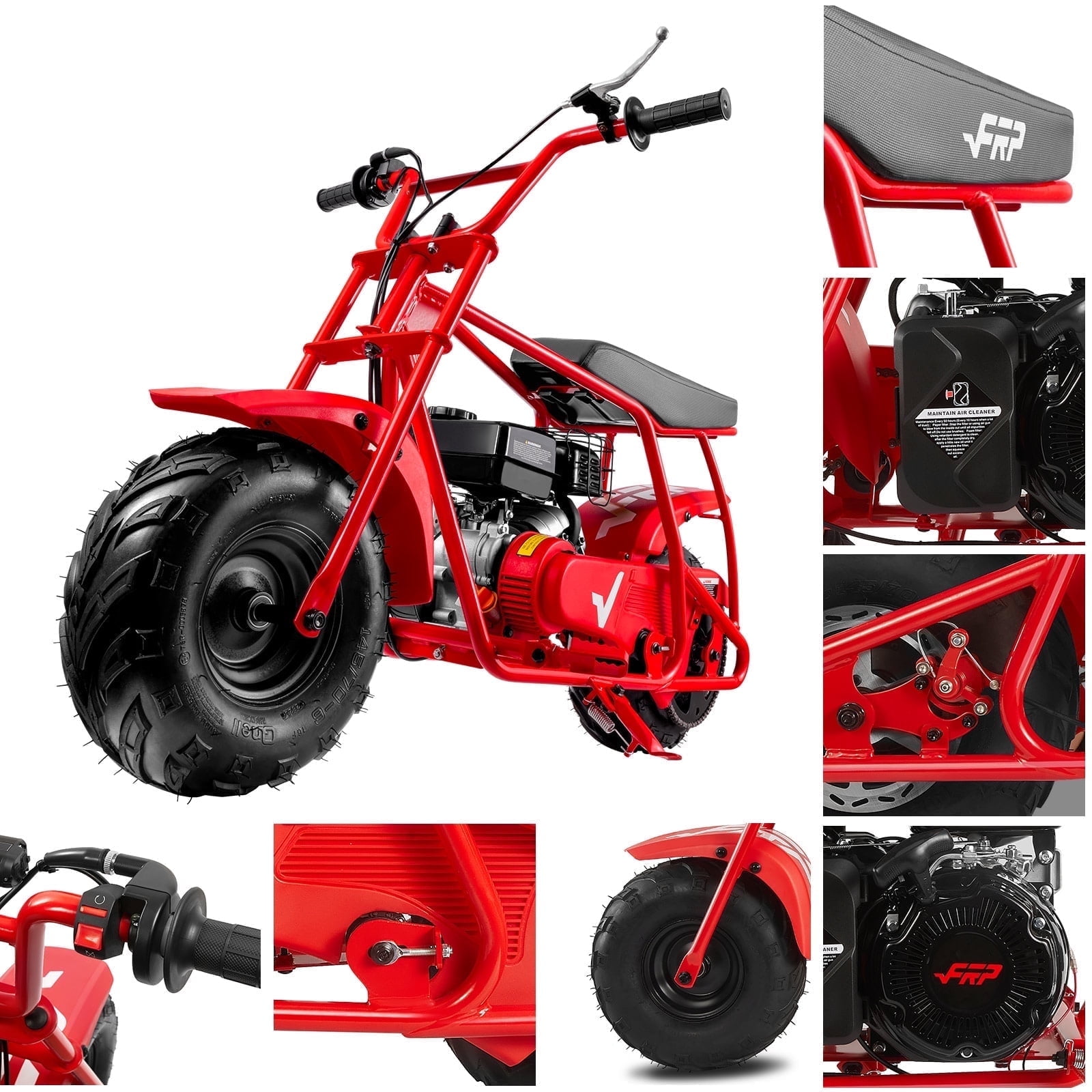 FRP Mini Dirt Bike GMB100 Basic, 99CC Gas Powered Mini Bike 4-Stroke ...