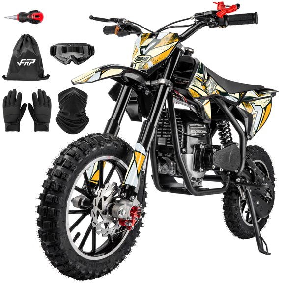 FRP GMB100 99CC 4-Stroke Mini Bike, Gas Powered, LED Headlight, 28 Mph ...