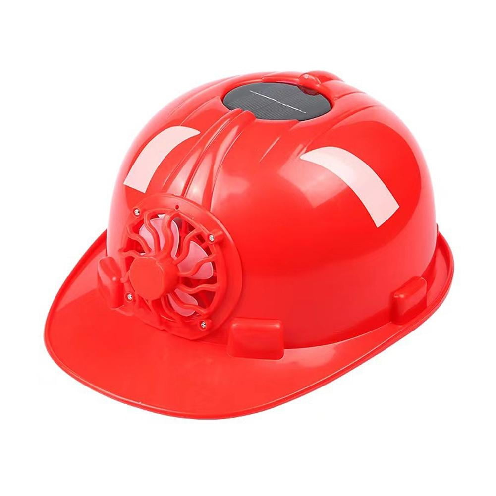 FRP Solar Fan Safety Helmet - ANSI Z89.1 Cooling Hard Hat with 4-Point ...