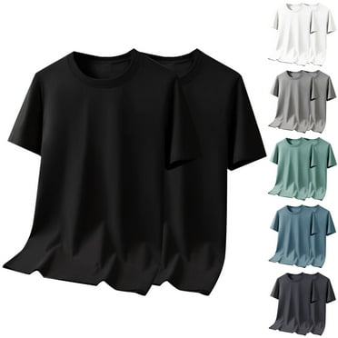FRSASU Men's Plain Tshirts for Summer Basic Tees Stretchy Breathable ...