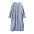 FRSASU Fleece Nightgown for Women Plush Long Sleeve Night Gowns Winter ...