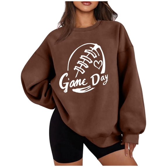 FRSASU Game Day Sweatshirt for Women Football Sweatshirts Rugby Graphic ...