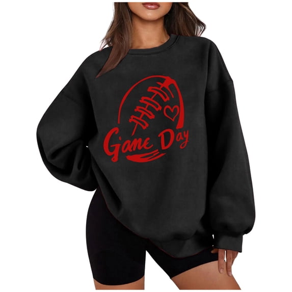 FRSASU Game Day Sweatshirt for Women Football Sweatshirts Rugby Graphic ...