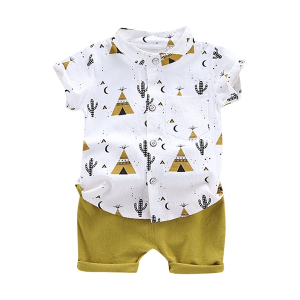 FRSASU Kids Outfits ,1-4Years Infant Baby Boys Clothes Set Cartoon T ...