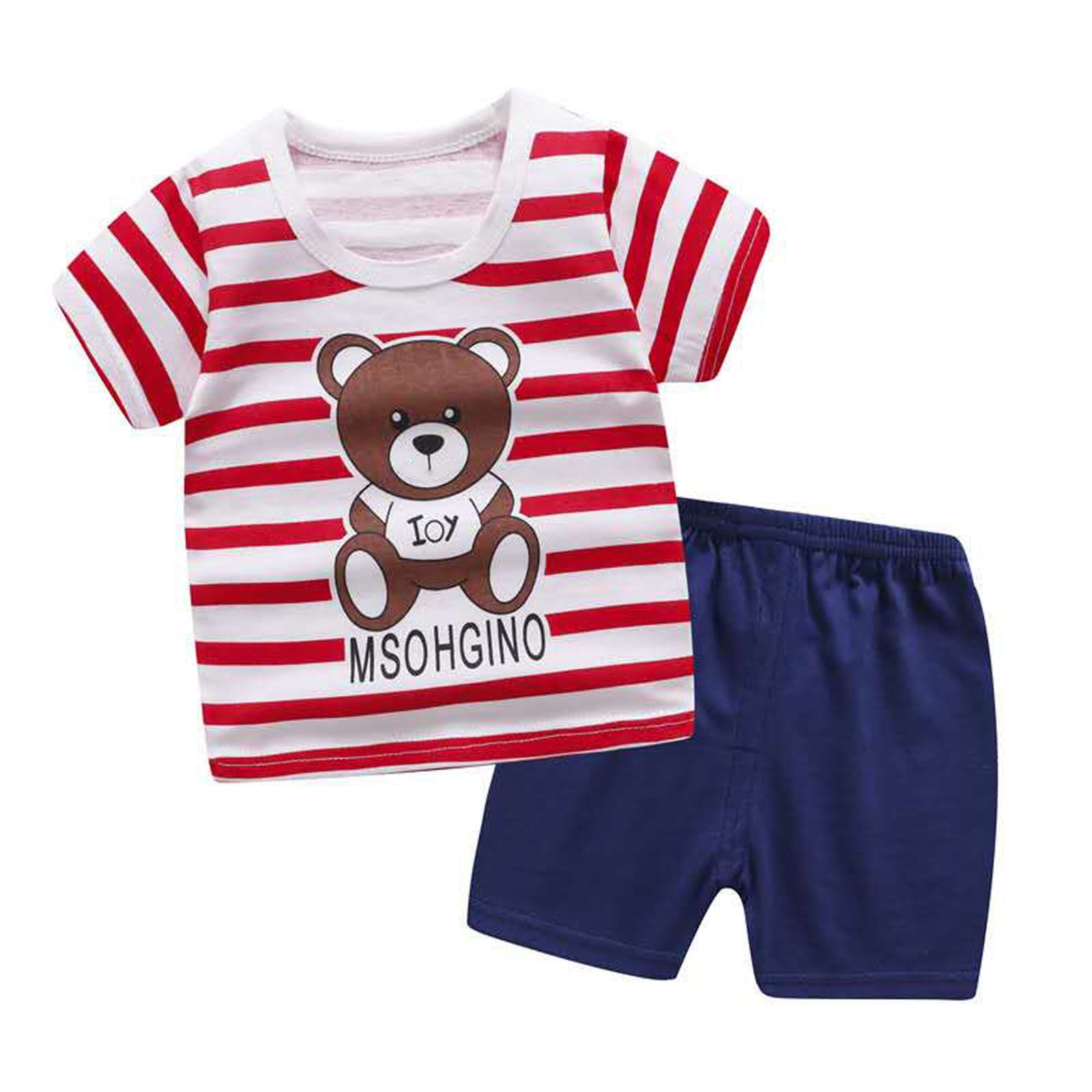 FRSASU Kids Short Sleeve clearance Toddler Boys Cartoon Print Pattern ...