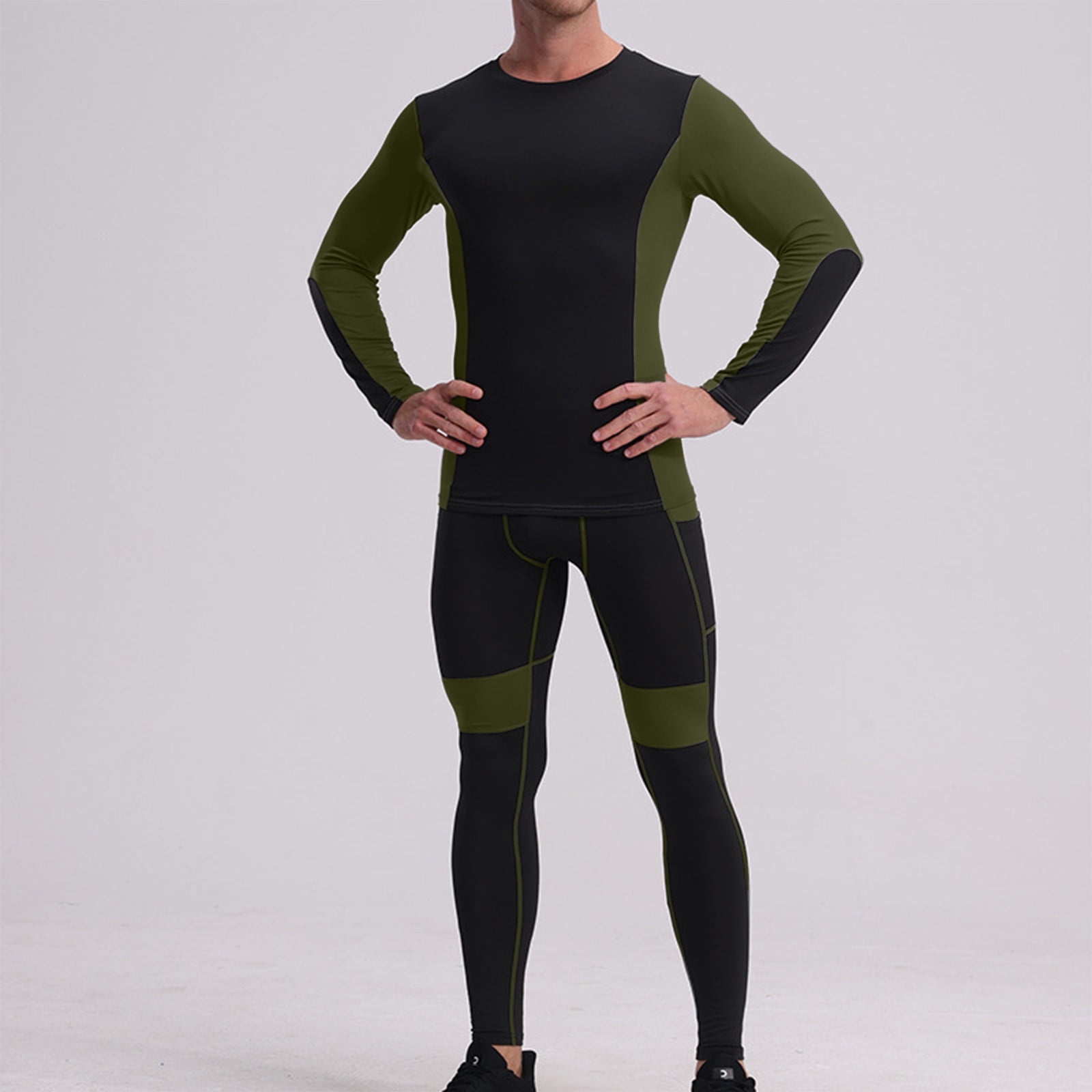 FRSASU Long Sleeve High Elasticity Round Neck Compression Shirts for ...