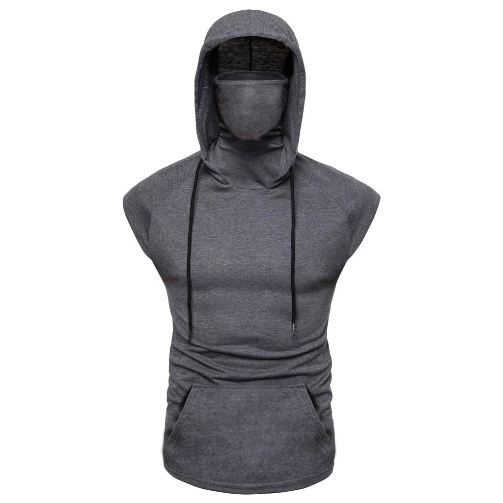 FRSASU Men Jacket Clearance,Button Sports Vest Hooded Splice Large Open ...