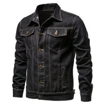 LZLER Casual Jean Jacket for Men Ripped Classic Denim Jacket - Walmart.com
