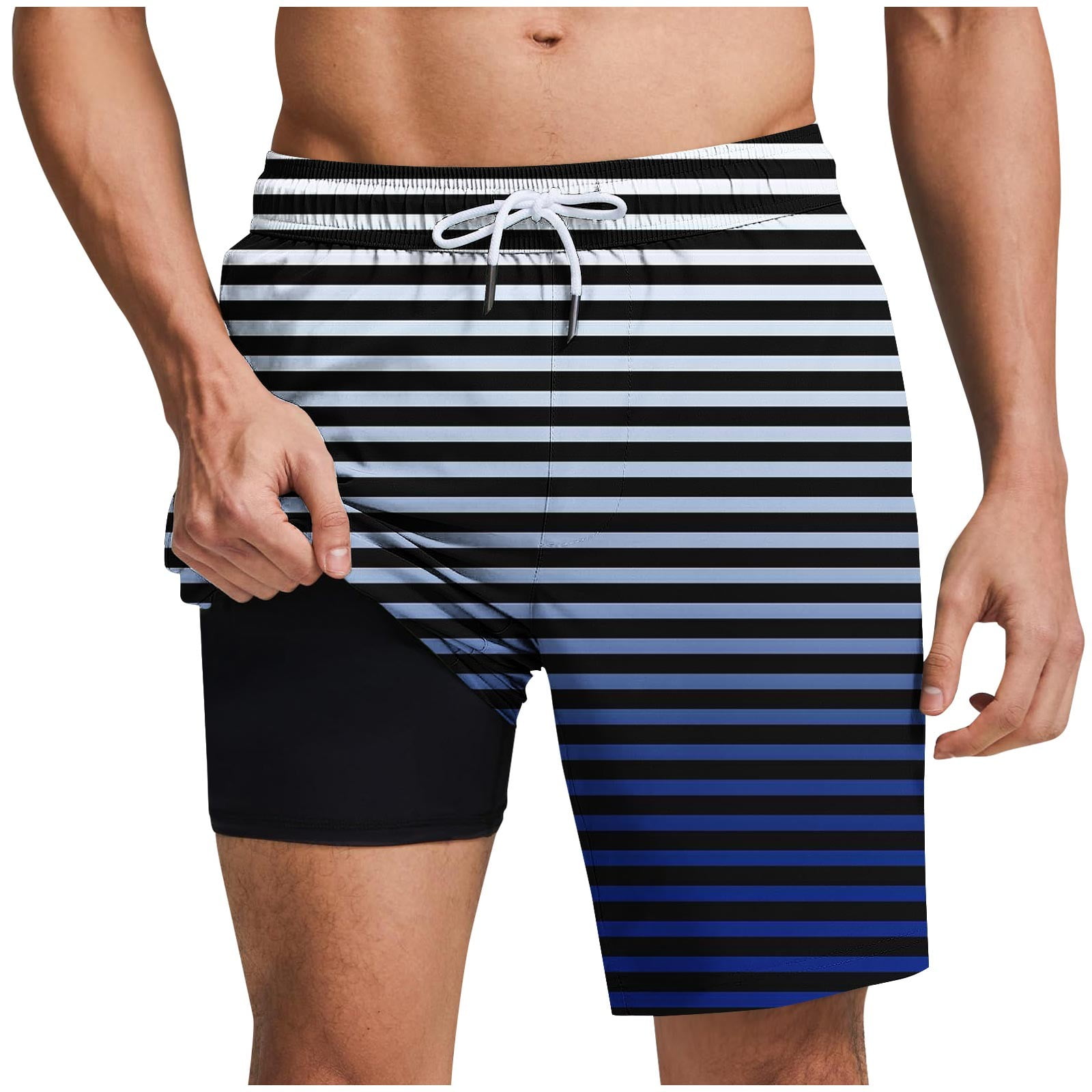 FRSASU Men Swim Trunks with Compression Breathable Liner Quick Dry ...
