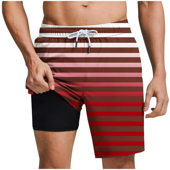 FRSASU Men Swim Trunks with Compression Breathable Liner Quick Dry ...