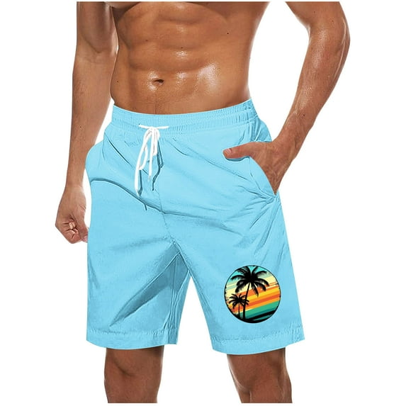 FRSASU Men Tropical Graphic Beach Shorts Trunks - Board Shorts for Men ...