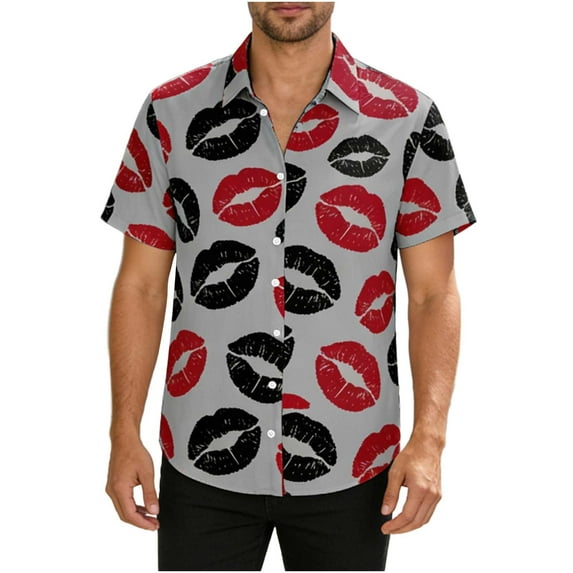FRSASU Men Valentines Shirts Mardi Gras Hawaiian Shirt Funny Fat ...
