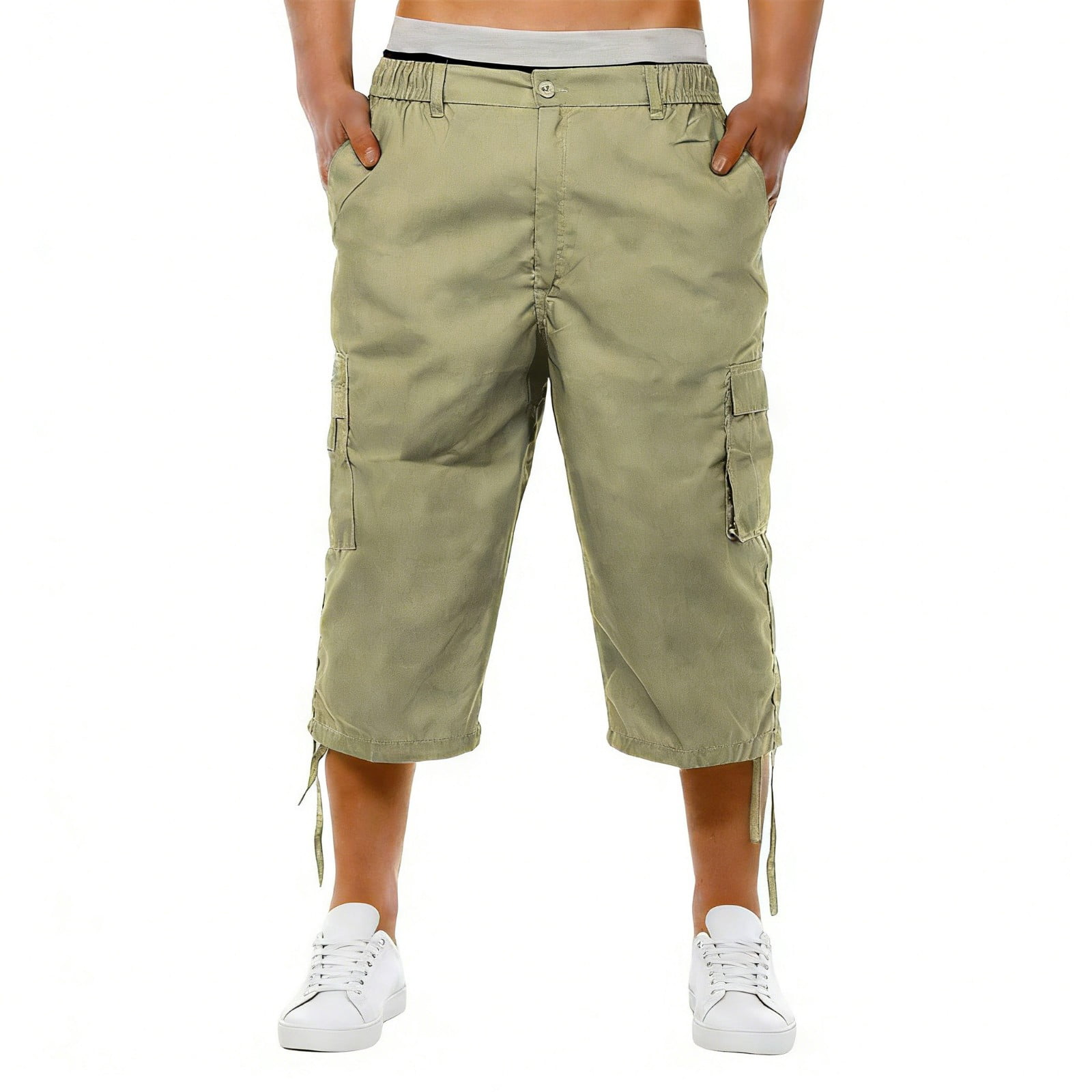 FRSASU Men's Below Knee Shorts Bermuda Cargo Shorts Baggy Casual ...
