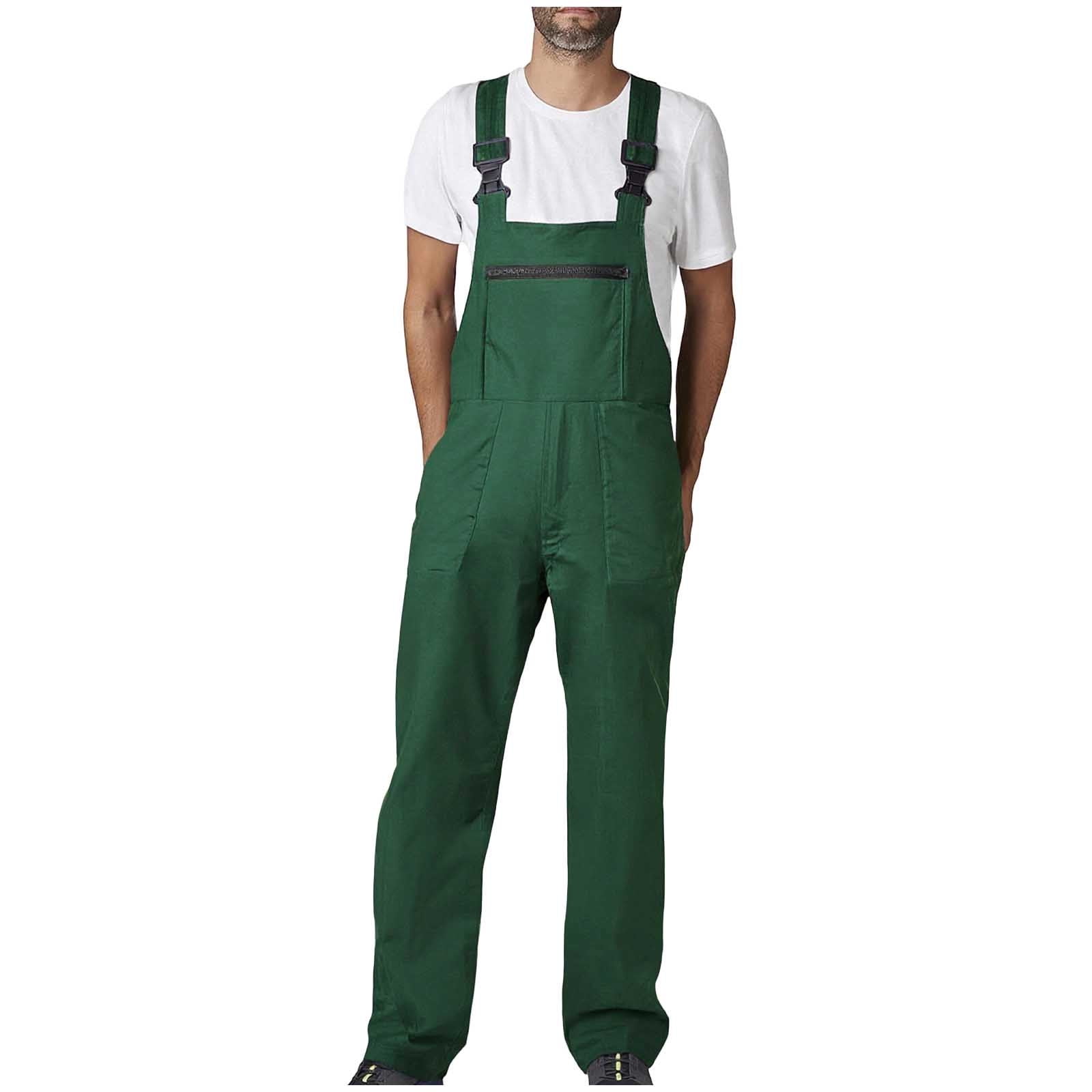 FRSASU Men's Bib Overalls Sturdy Canvas Work Overalls with Adjustable ...