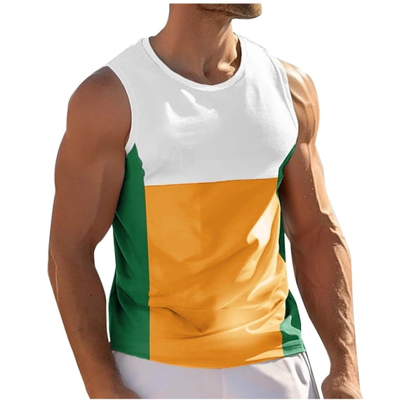 FRSASU Men's Casual Raglan Sleeves Tank Tops Sleeveless Crew Neck Color ...