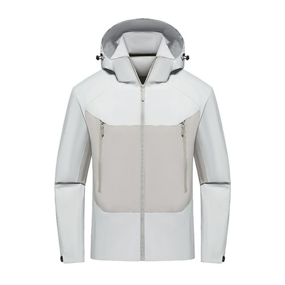 FRSASU Men's Color Block Waterproof Windproof Jacket Lightweight Coat ...