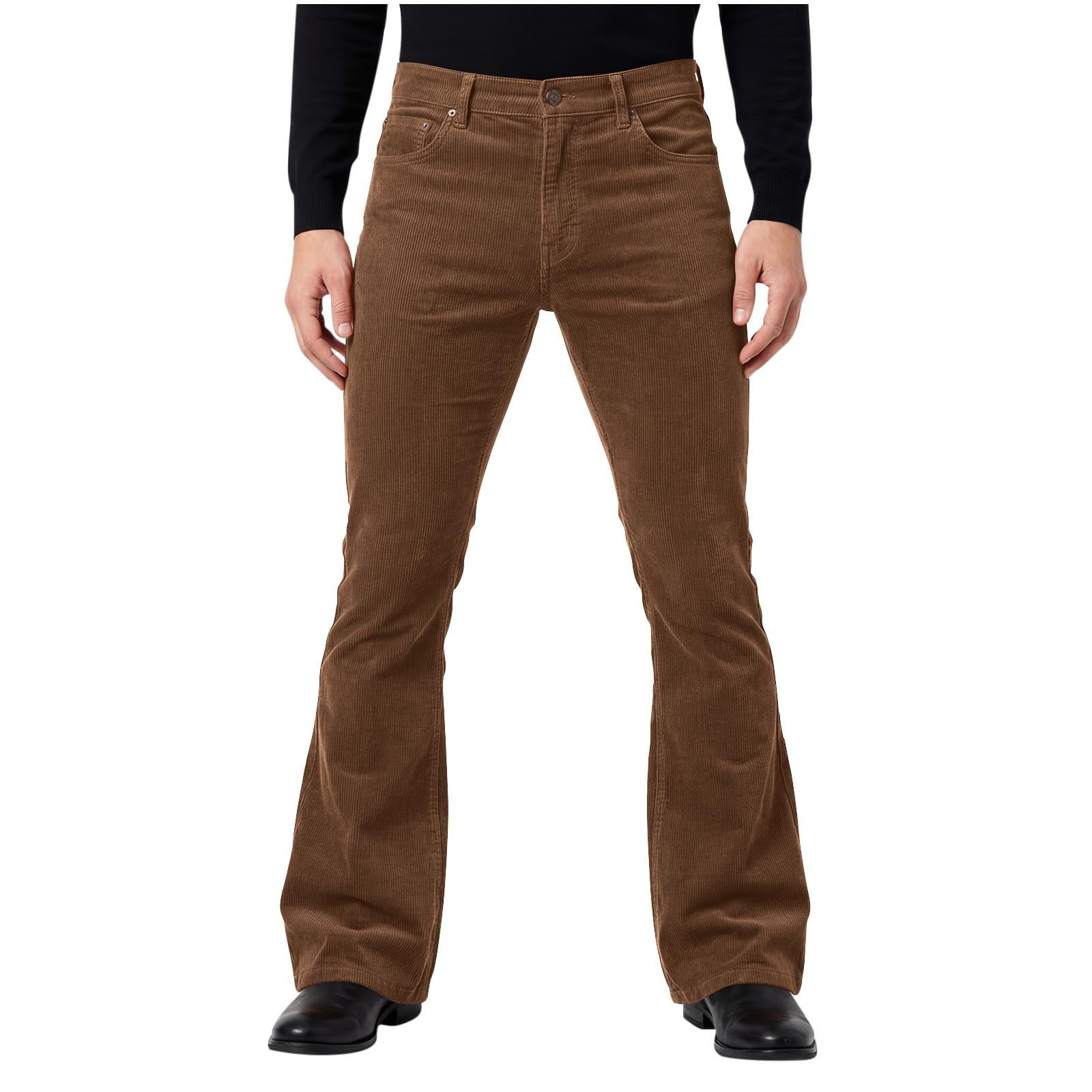 FRSASU Men's Corduroy Relaxed Vintage 60s 70s Bell Bottom Pants Stretch ...