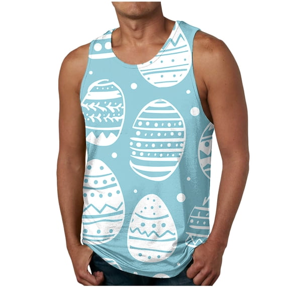 FRSASU Men's Cotton Graphic Tank Tops Easter Printed Quick-Dry Moisture ...
